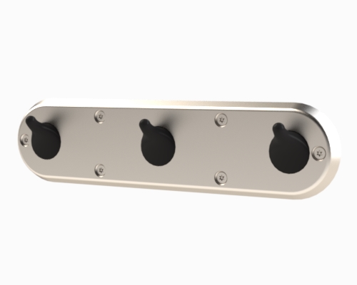 Anti-Ligature Coat Hook Plate – 3 Hook Set | Hipac